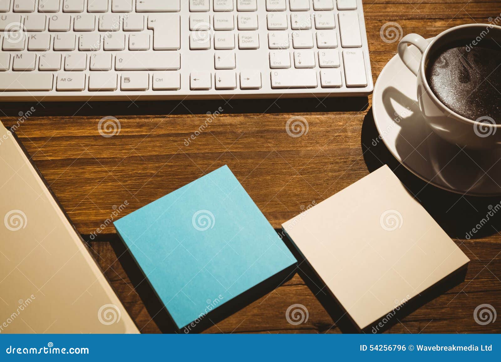Overhead Shot of Post Its and Keyboard Stock Photo - Image of notes ...