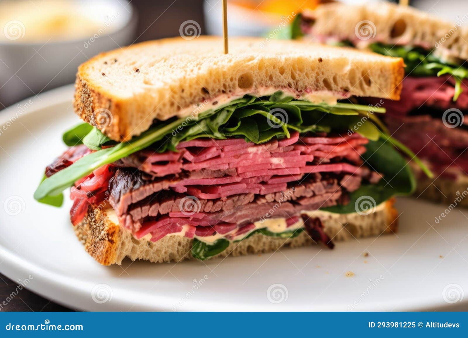 Overhead Shot of a Sandwich with Bite Taken Stock Illustration ...
