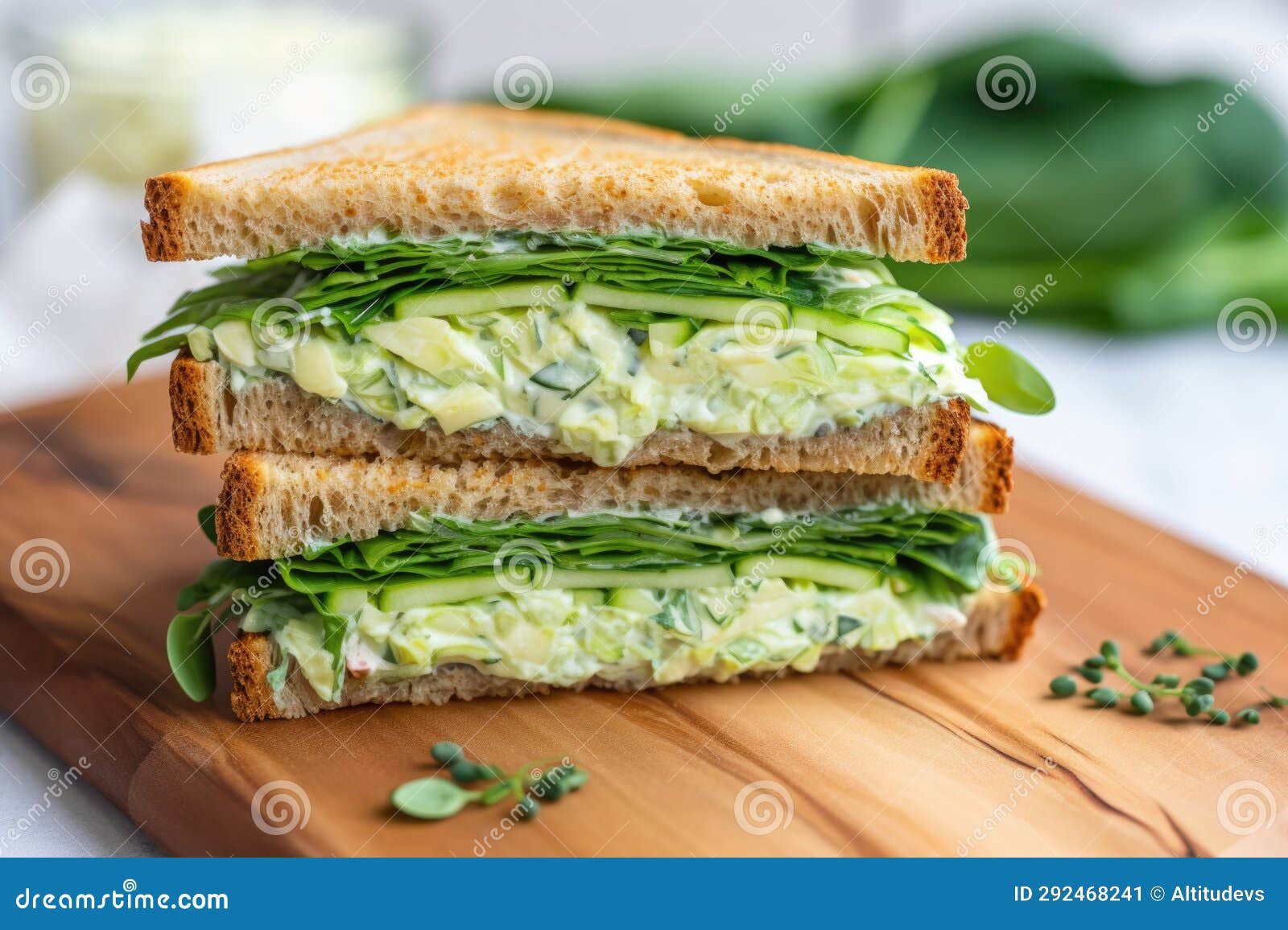 Overhead Shot of a Sandwich with Chive and Cream Cheese Stock ...