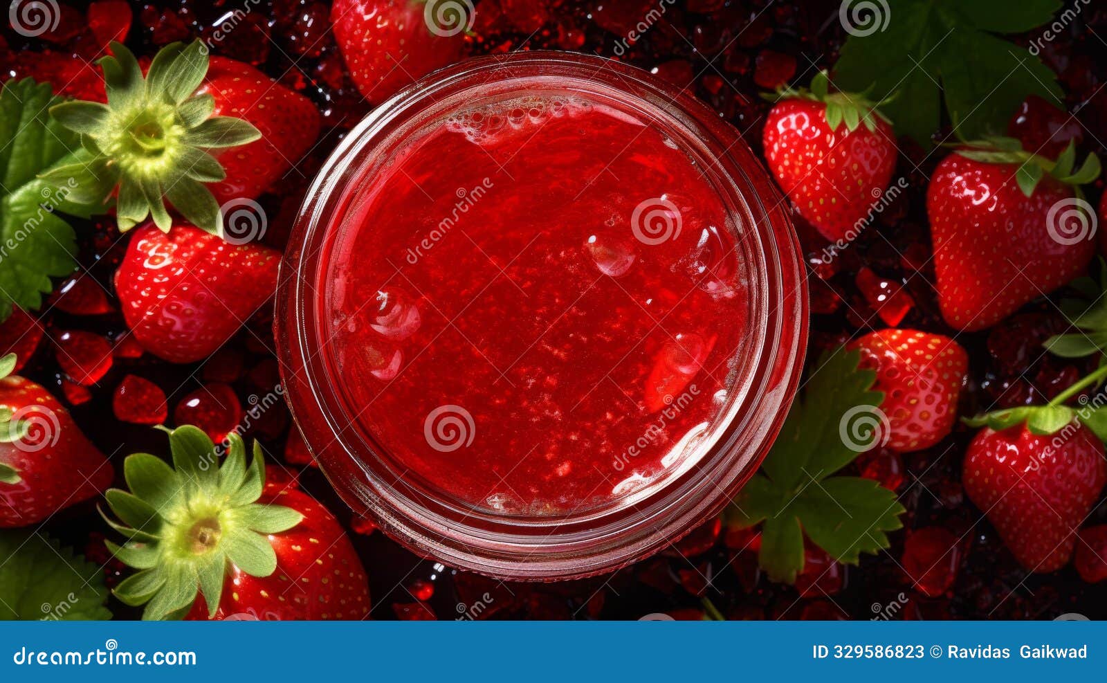 Overhead Shot Of Strawberry Jam Jar Spill Stock Image | CartoonDealer ...