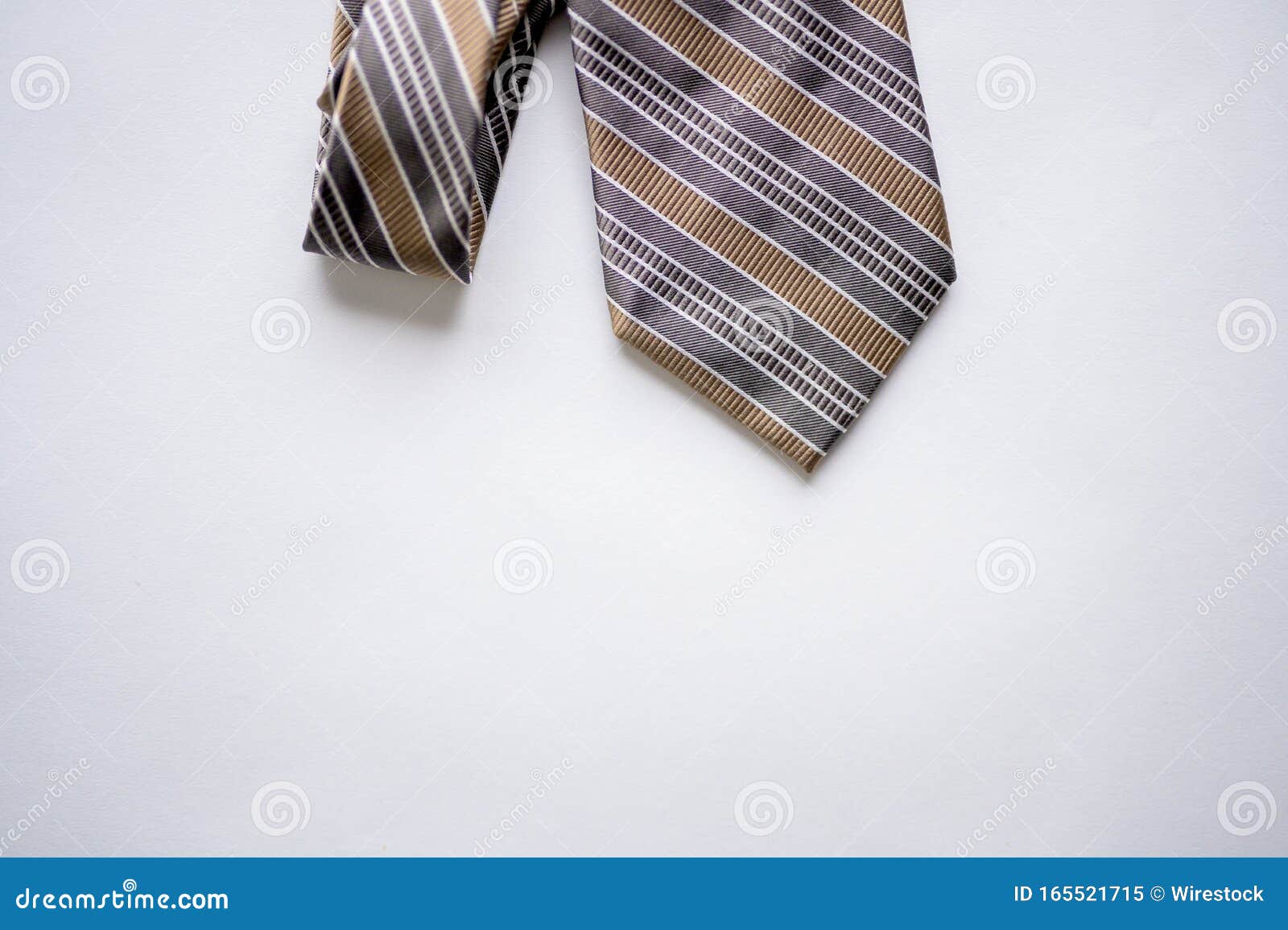 Overhead Shot of a Striped Tie on a White Surface Stock Image - Image ...