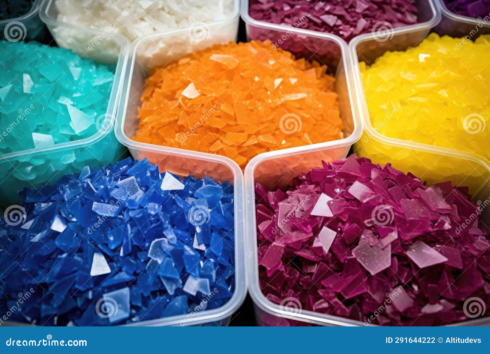 Overhead Shot of Various Colored Wax Flakes Stock Photo - Image of ...