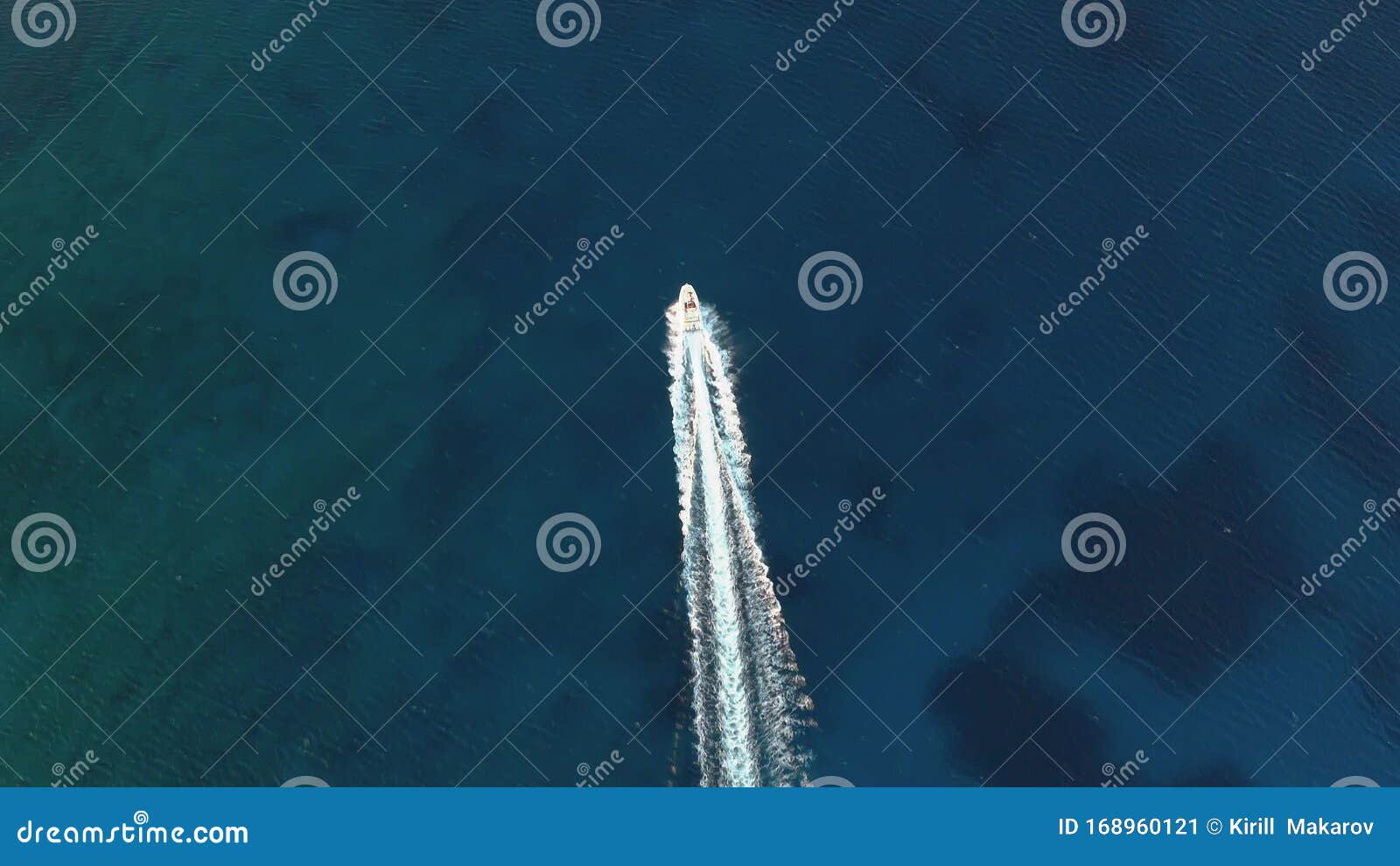 Overhead Shot of White Boat Sailing in the Open Sea Stock Video - Video ...