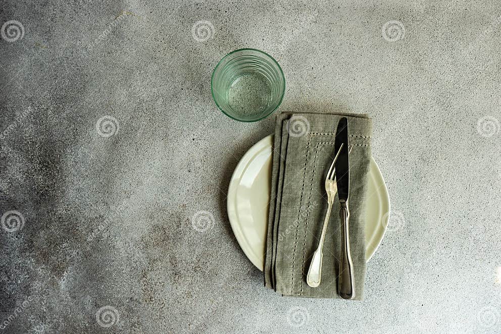Overhead table setting stock image. Image of dinnerware - 252133405