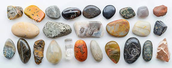 Overhead Top Down View of a Collection of Different Types of Stones ...