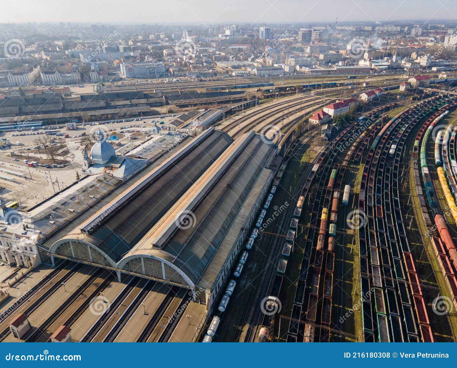 Overhead Top View of Railway Station Stock Photo - Image of rapid ...