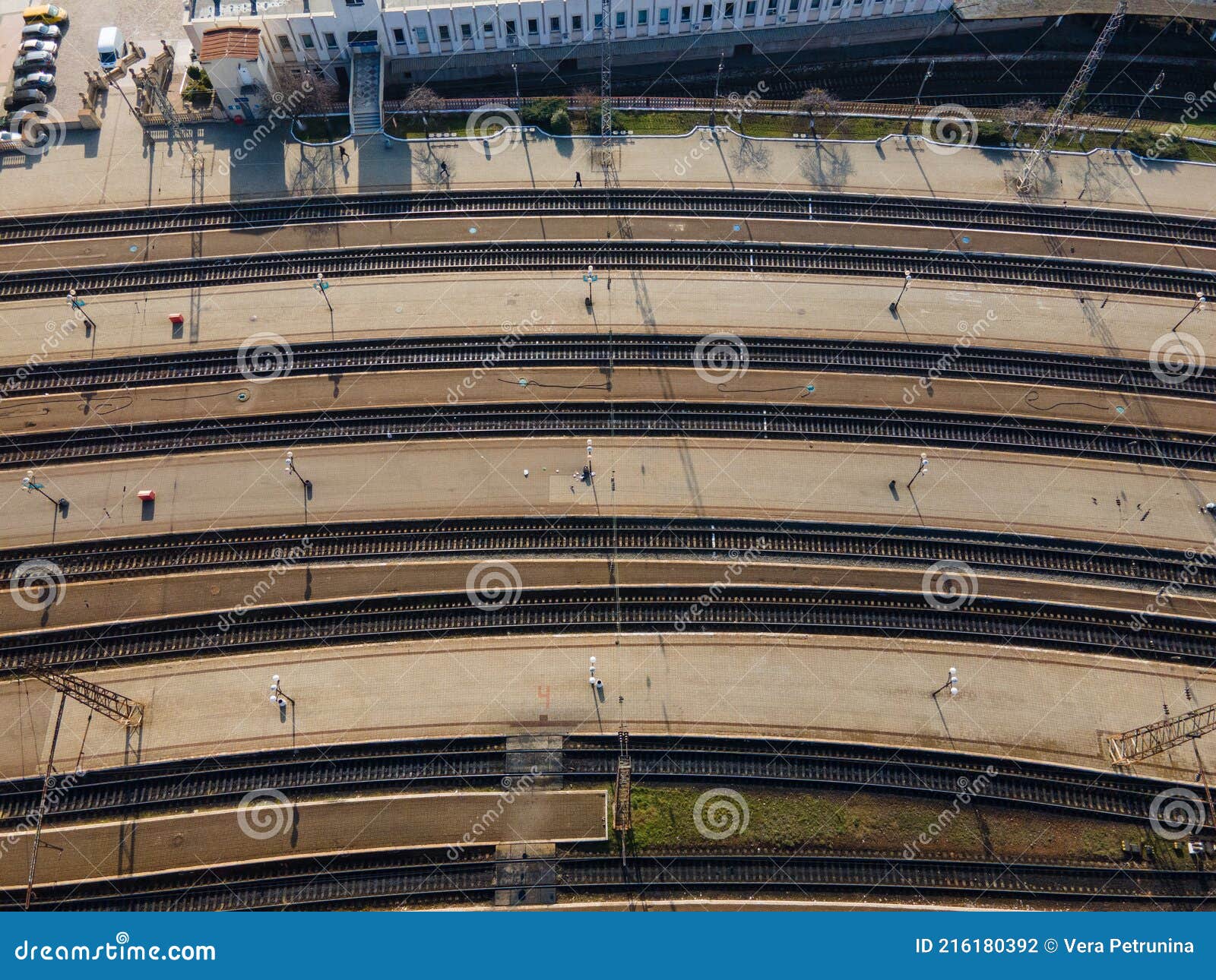 Overhead Top View of Railway Station Stock Photo - Image of transit ...