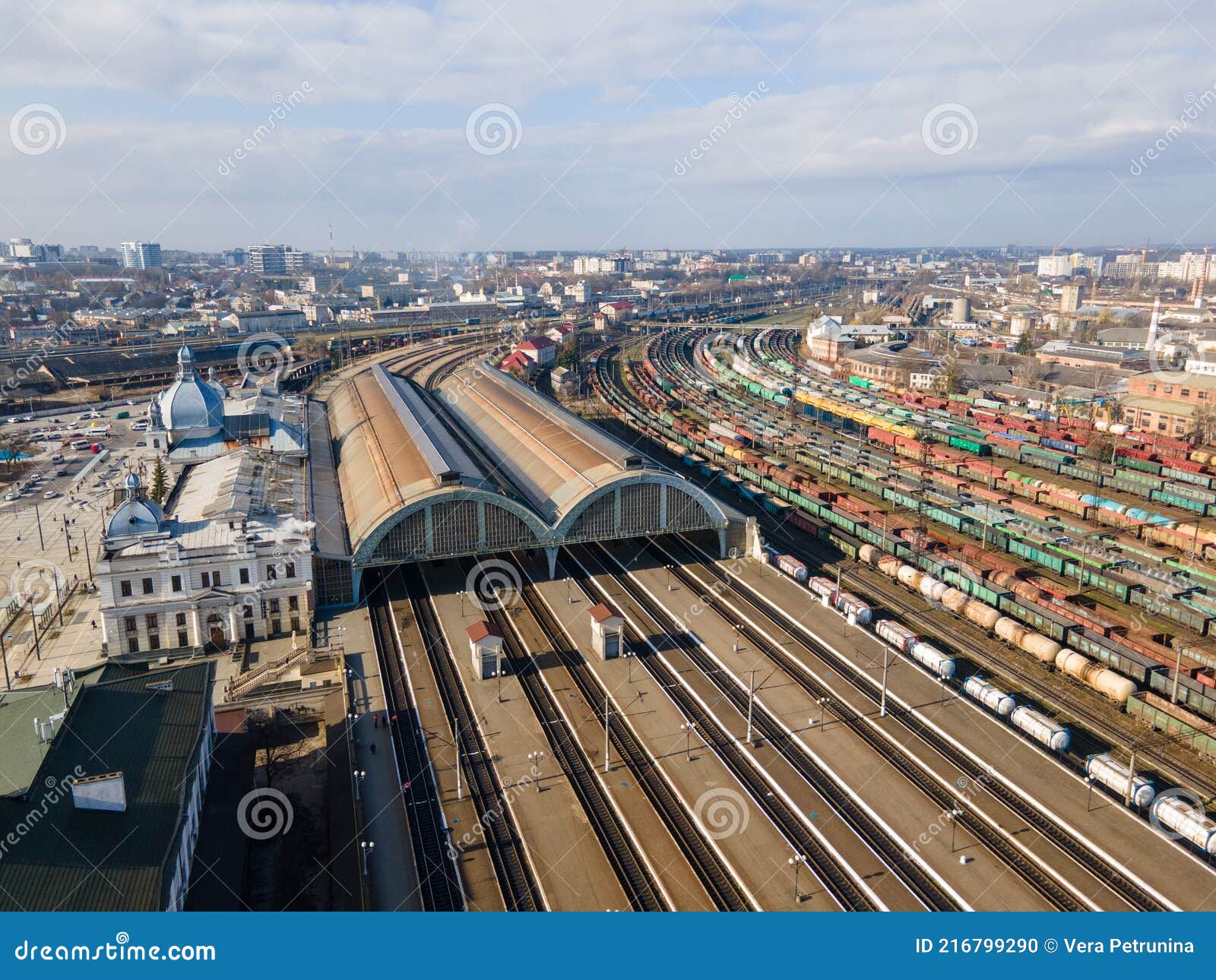 Overhead Top View of Railway Station Stock Photo - Image of technology ...