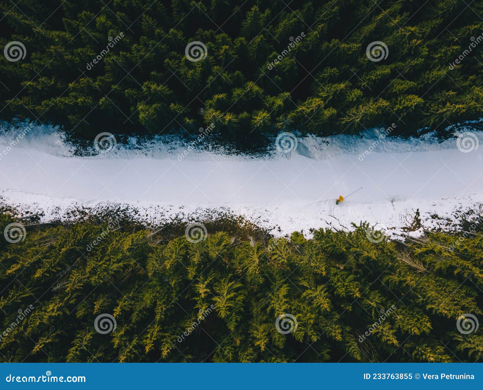 Overhead Top View of Snowed Ski Slope Stock Image - Image of snowed ...