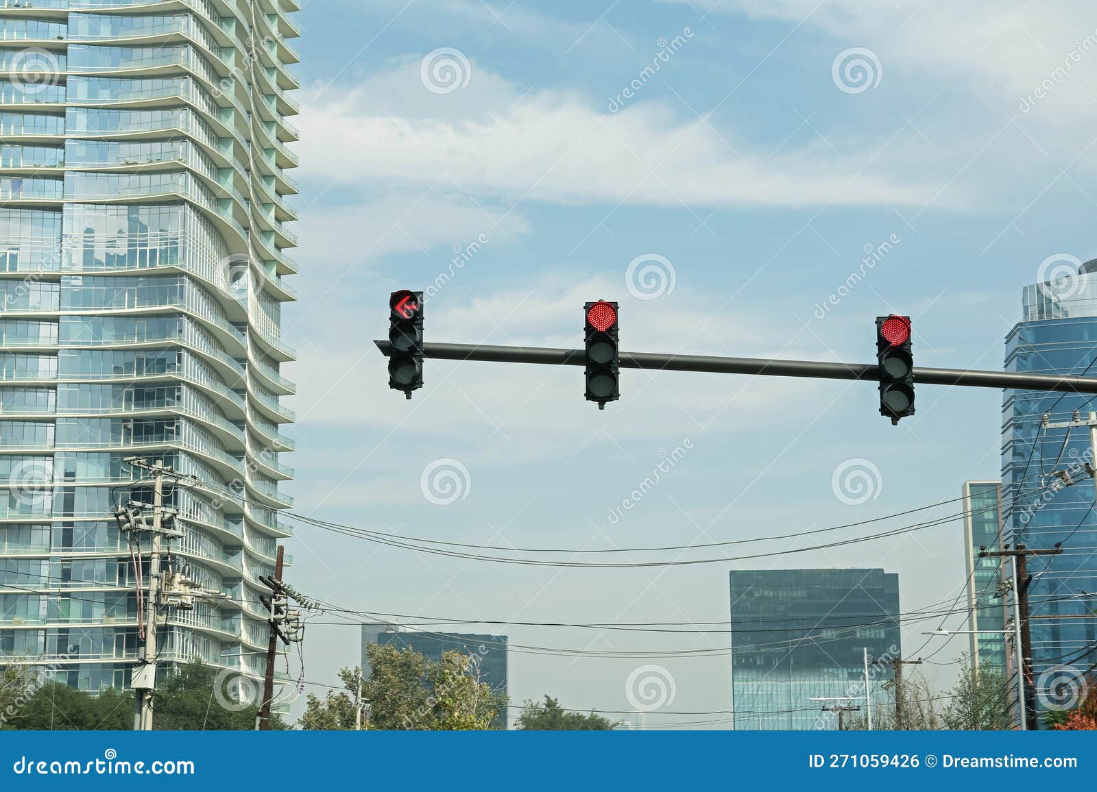 Overhead Traffic Lights in City. Road Rules Stock Photo - Image of ...