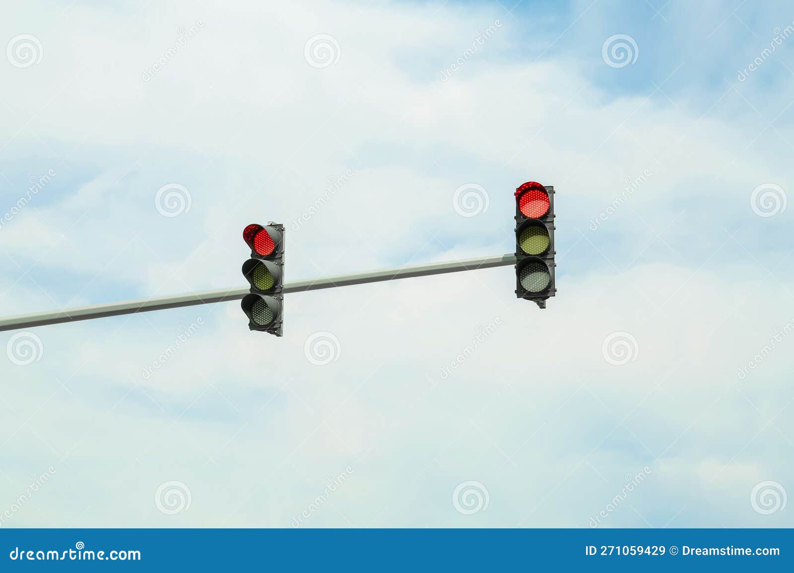 Overhead Traffic Lights in City. Road Rules Stock Image - Image of ...