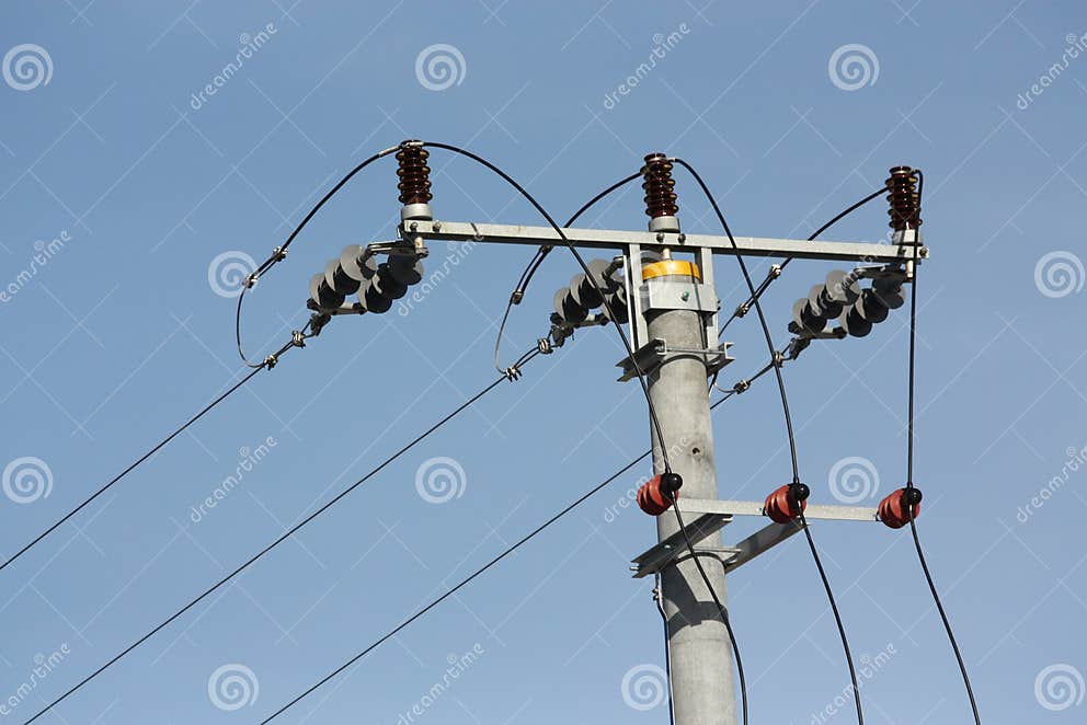 Overhead Transmission Line Support Stock Image - Image of platform ...