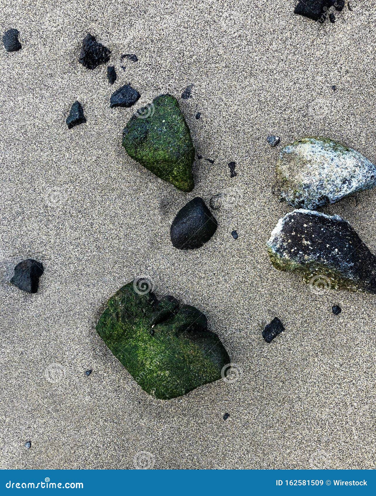 Overhead Vertical Shot of Rocks in a Sandy Surface Stock Image - Image ...