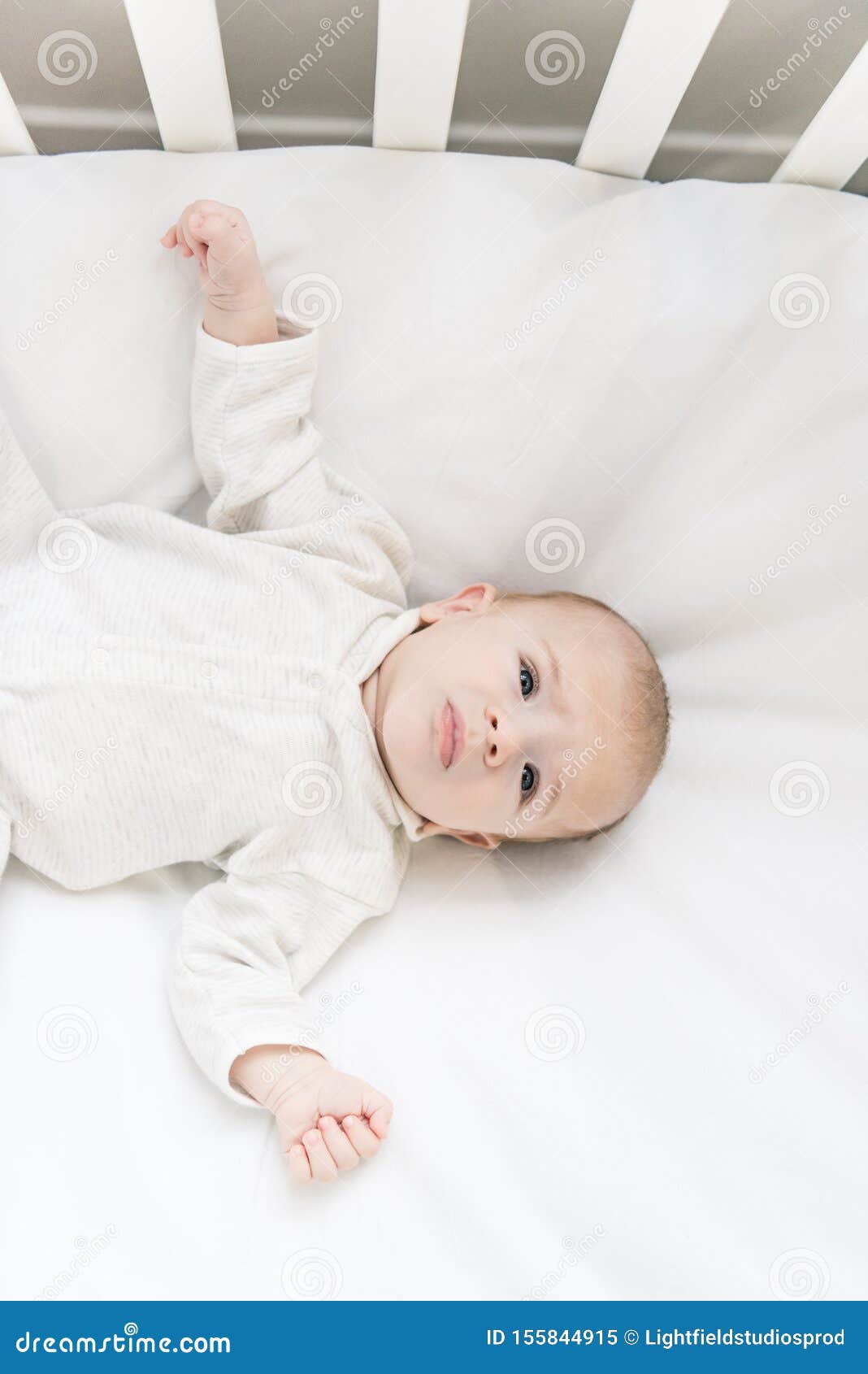 Overhead View of Adorable Baby Stock Image - Image of morning ...