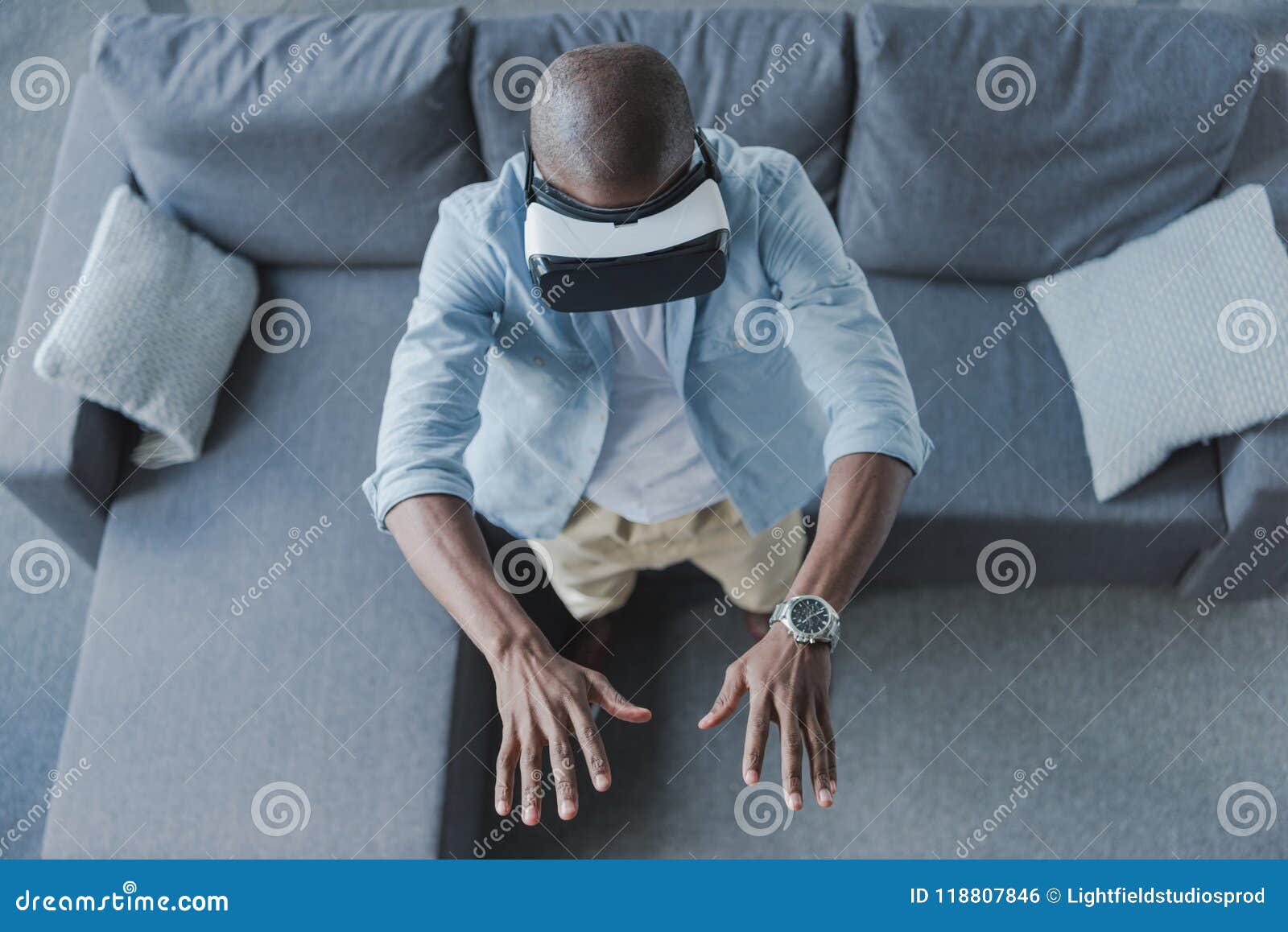 Overhead View of African American Man Stock Photo - Image of people ...