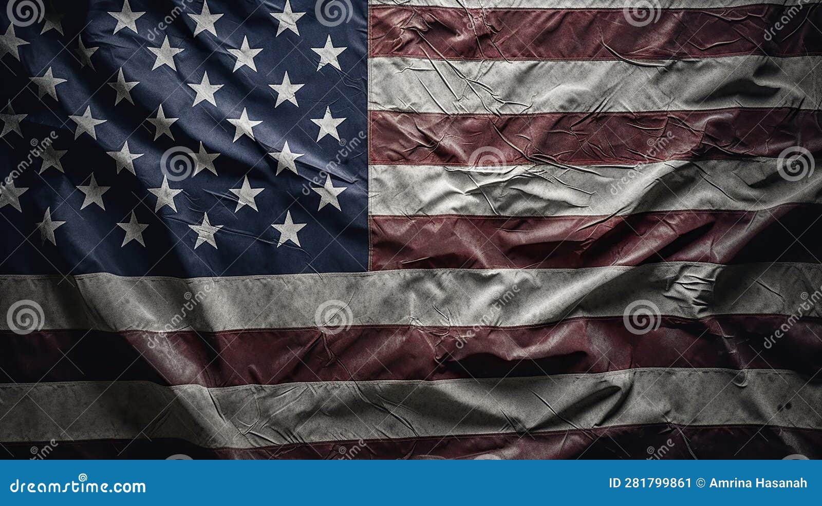 An Overhead View of American Flag on Dark Concrete Background ...