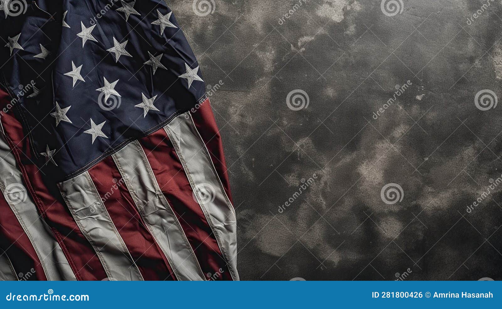 An Overhead View of American Flag on Dark Concrete Background ...