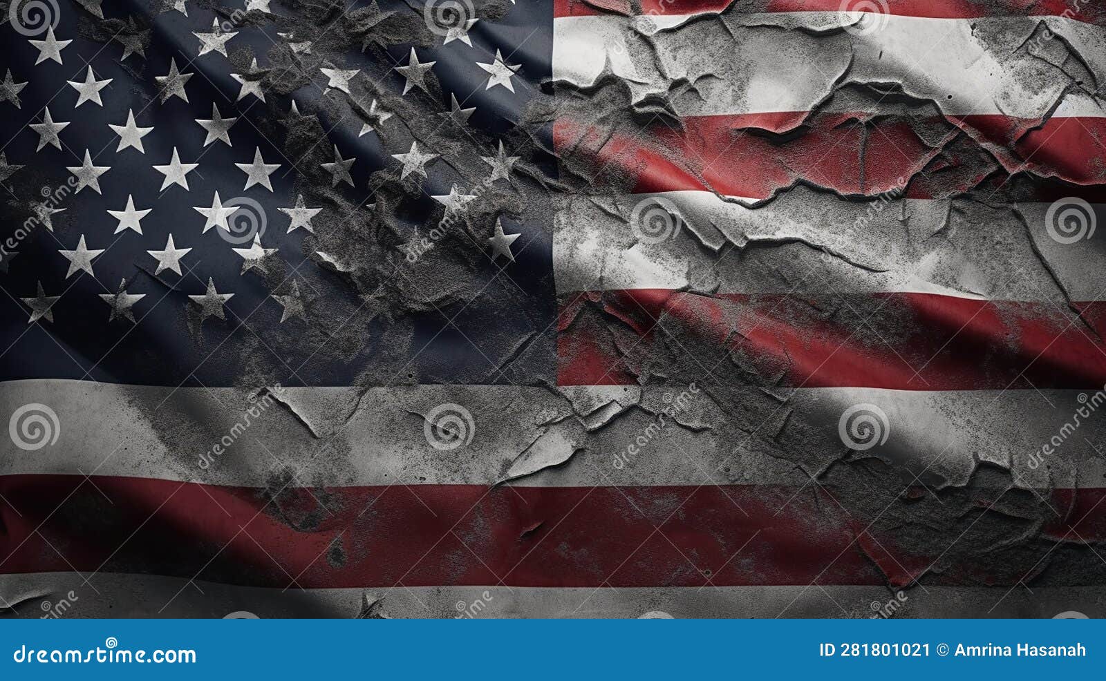 An Overhead View of American Flag on Dark Concrete Background ...