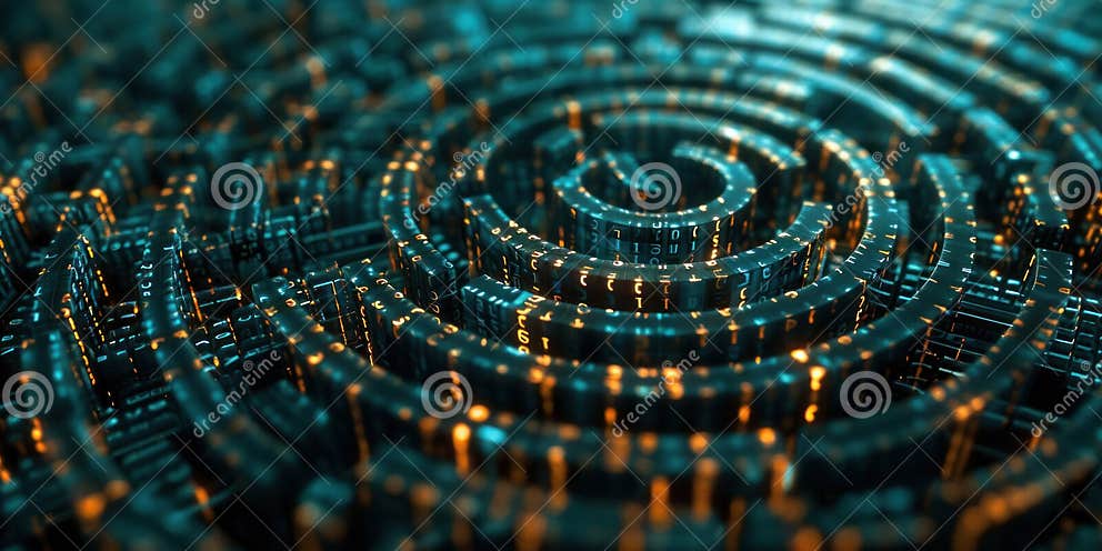 Overhead View of a Binary Code Labyrinth, Challenging the Viewer To ... Overhead View of a Binary Code Labyrinth, Challenging the Viewer To ...