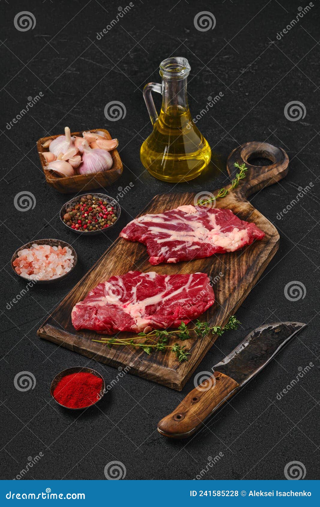 Raw Fresh Beef Spider Steak Stock Photo - Image of space, preparation ...