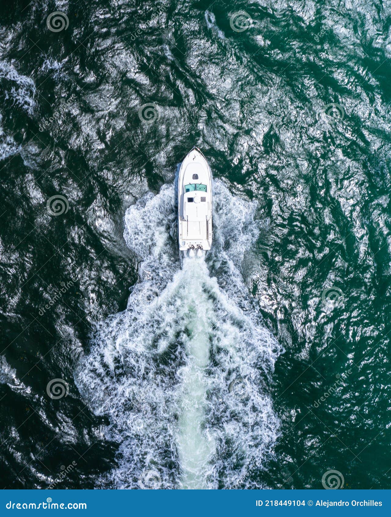 Overhead View of Boat in the Ocean Stock Photo - Image of nature ...