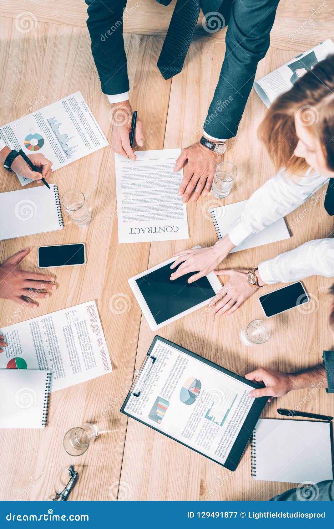 Overhead View of Businesspeople Stock Image - Image of businessmen ...