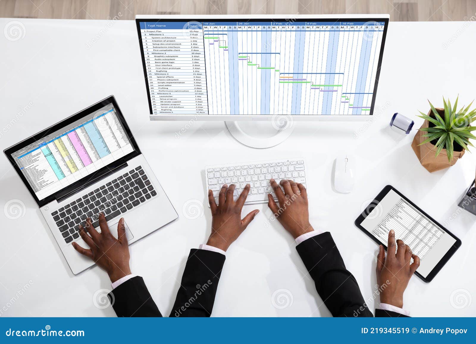 Businessperson Doing Multitasking Work Stock Image - Image of ...