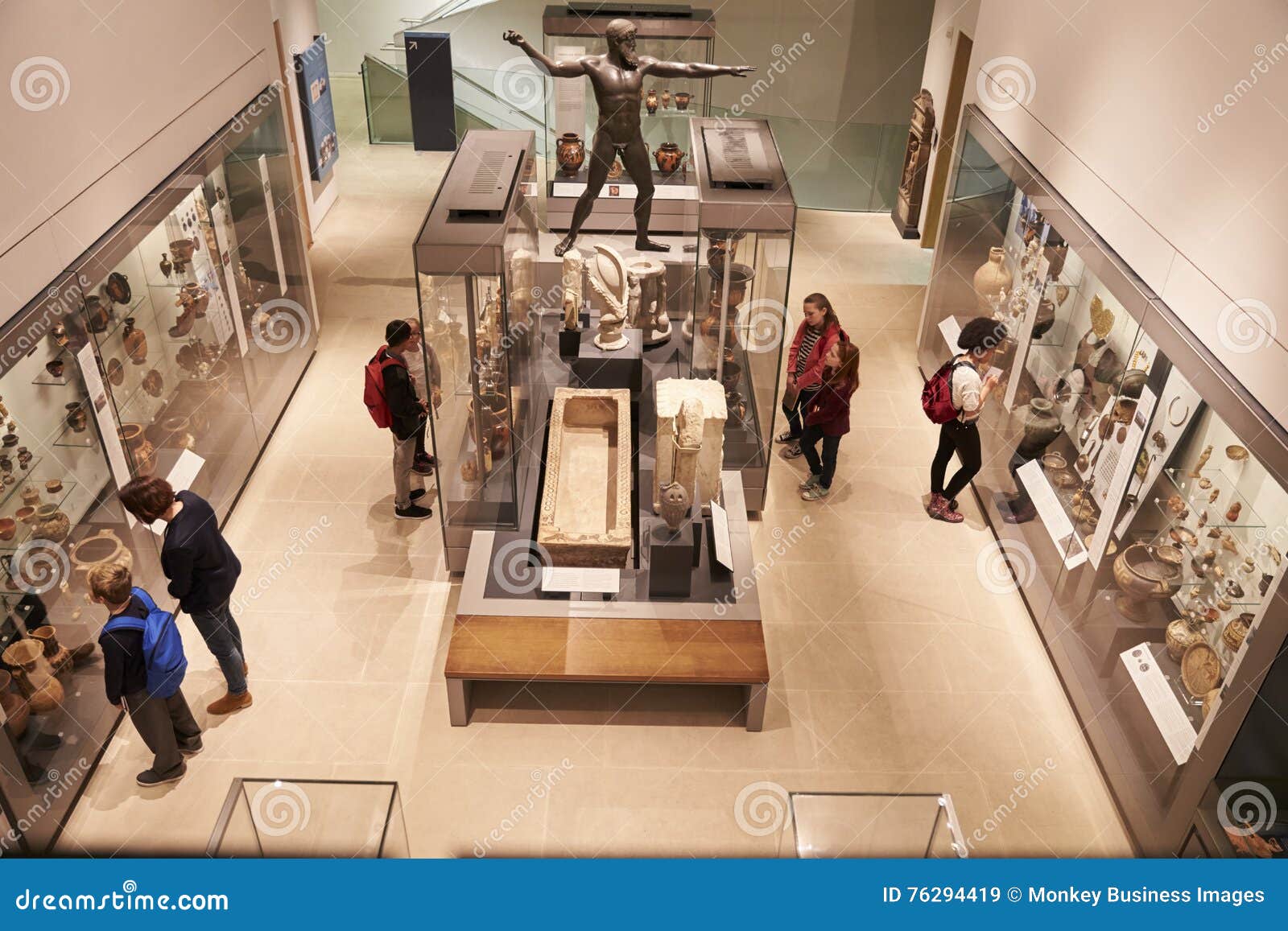 Overhead View of Busy Museum Interior with Visitors Editorial Stock ...