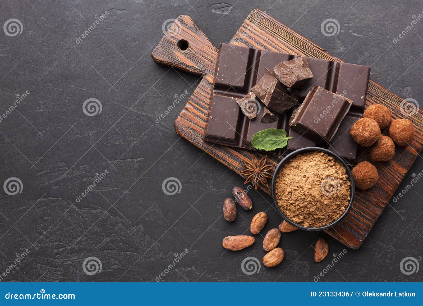 Overhead View Chocolate Bar. High Quality Beautiful Photo Concept Stock ...