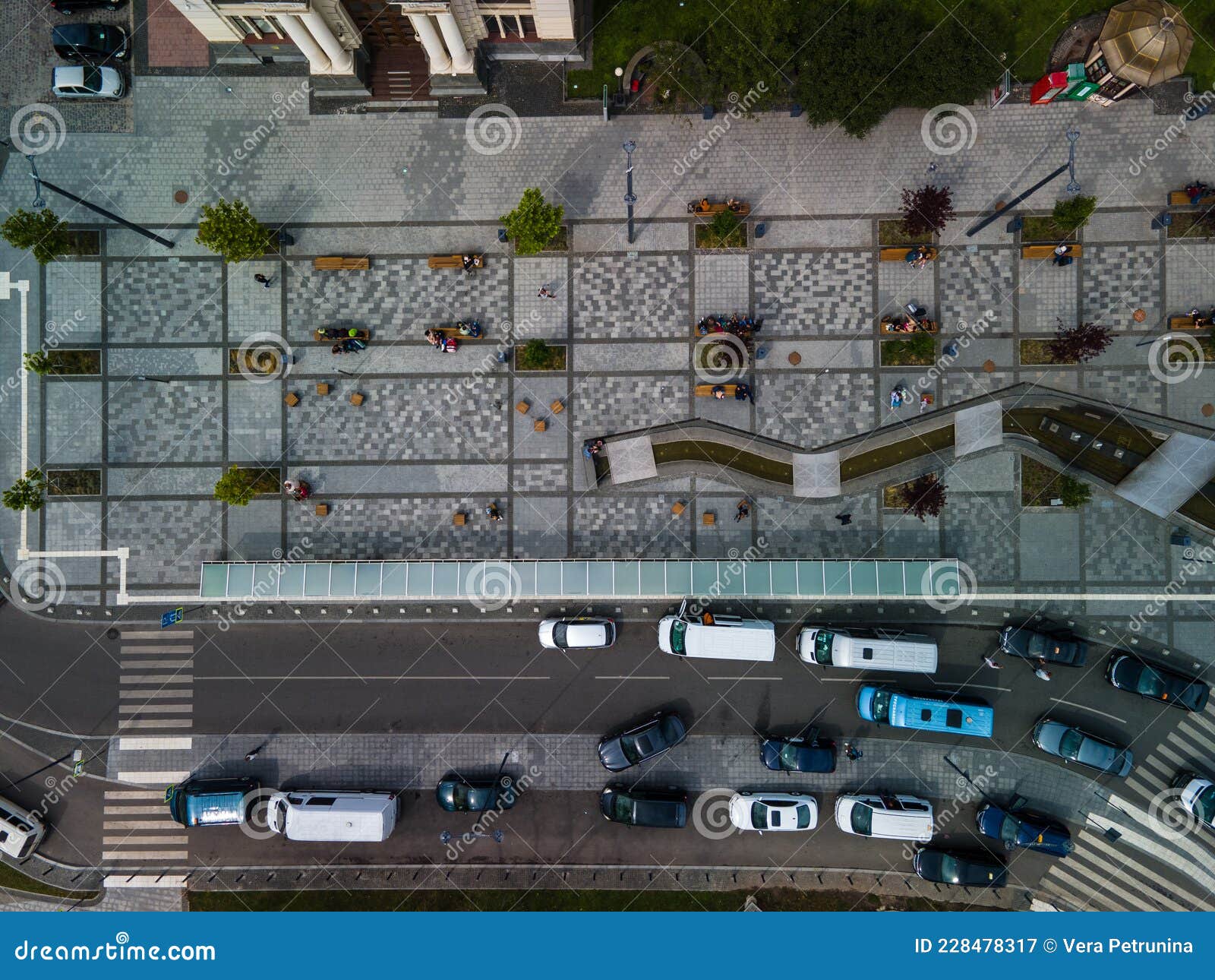 Overhead View of City Street Stock Image - Image of overhead, aerial ...