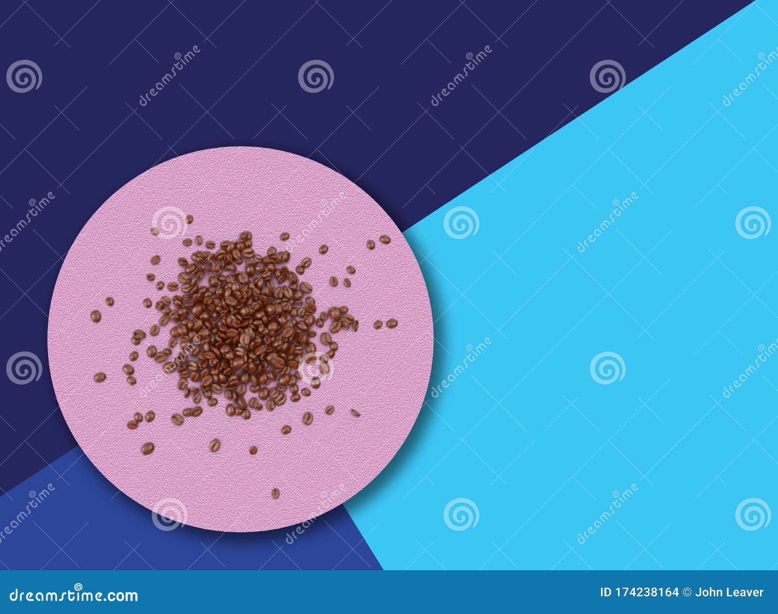 Frothy Coffee Beans on a Pink Dish Stock Illustration - Illustration of ...