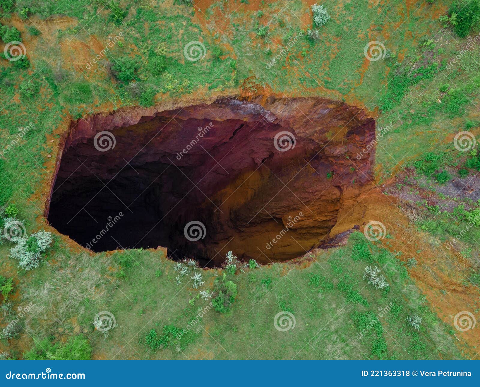 Overhead View of Collapsed Mine Stock Photo - Image of mountain, quarry ...