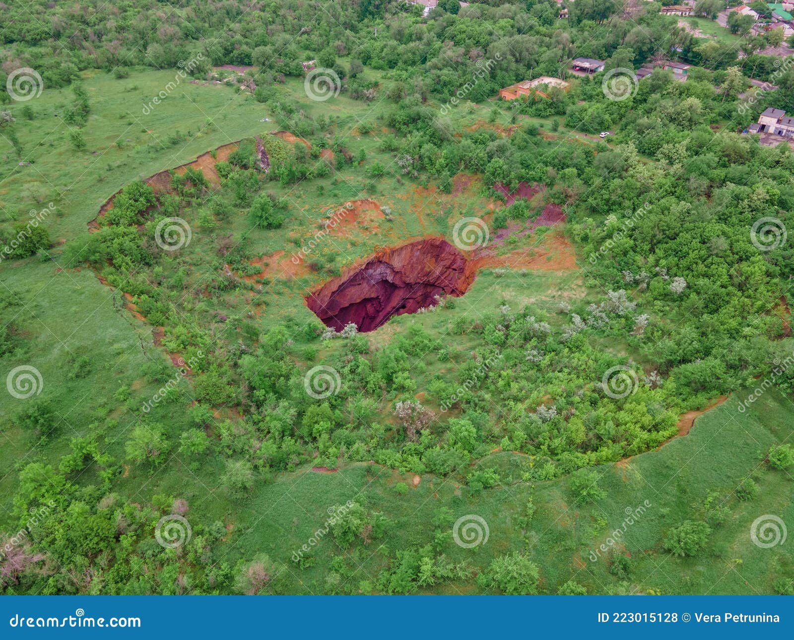 Overhead View of Collapsed Mine Stock Photo - Image of extreme, quarry ...