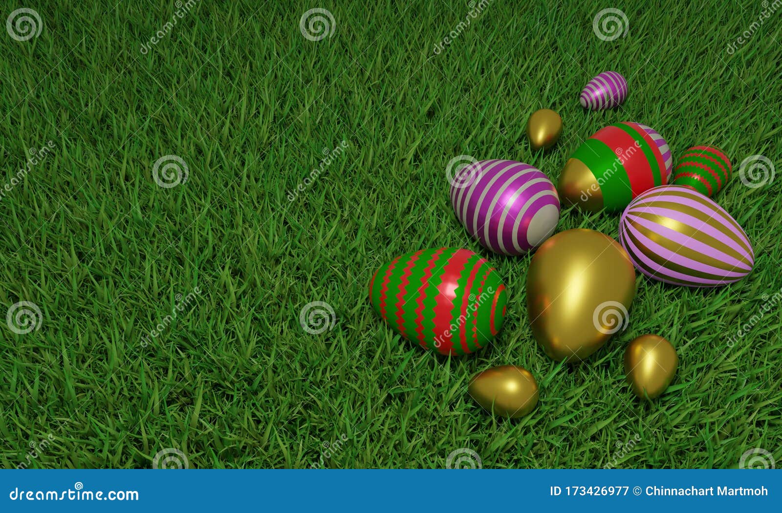 Overhead View of Colorful Easter Eggs Background of Grass. Flat Lay ... Overhead View of Colorful Easter Eggs Background of Grass. Flat Lay ...