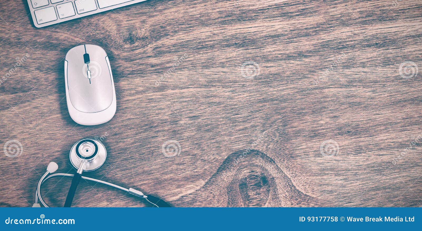 Overhead View of Computer Mouse and Keyboard with Stethoscope Editorial ...