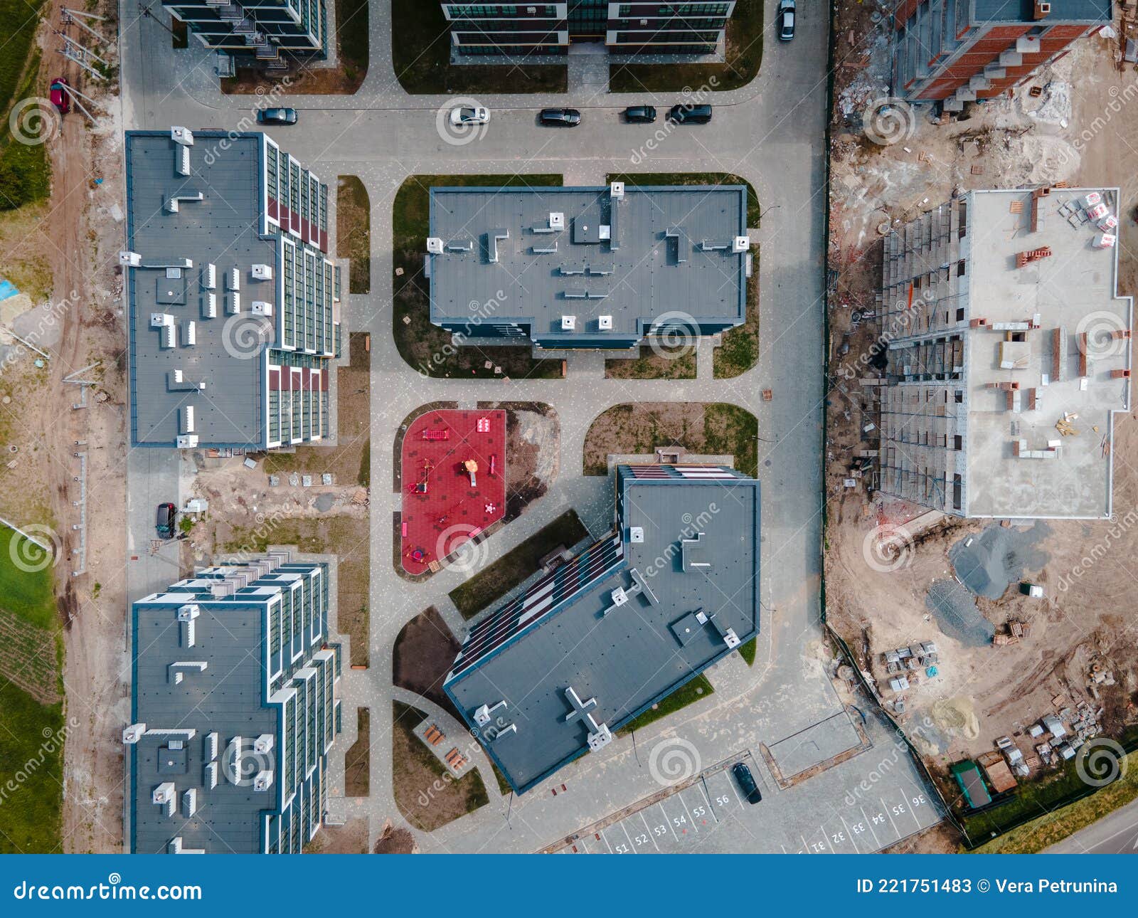 Overhead View of Construction Site Apartments Building Stock Image ...