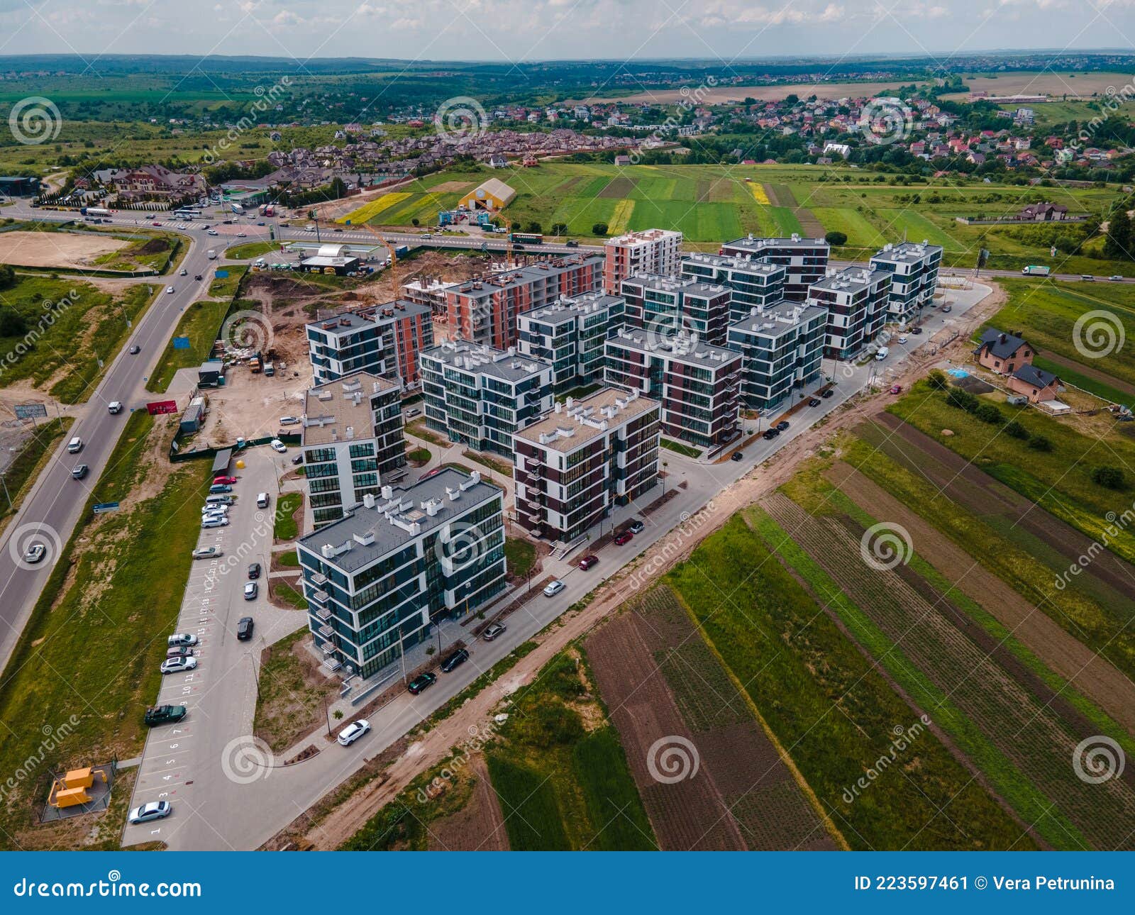 Overhead View of Construction Site Apartments Building Stock Image ...