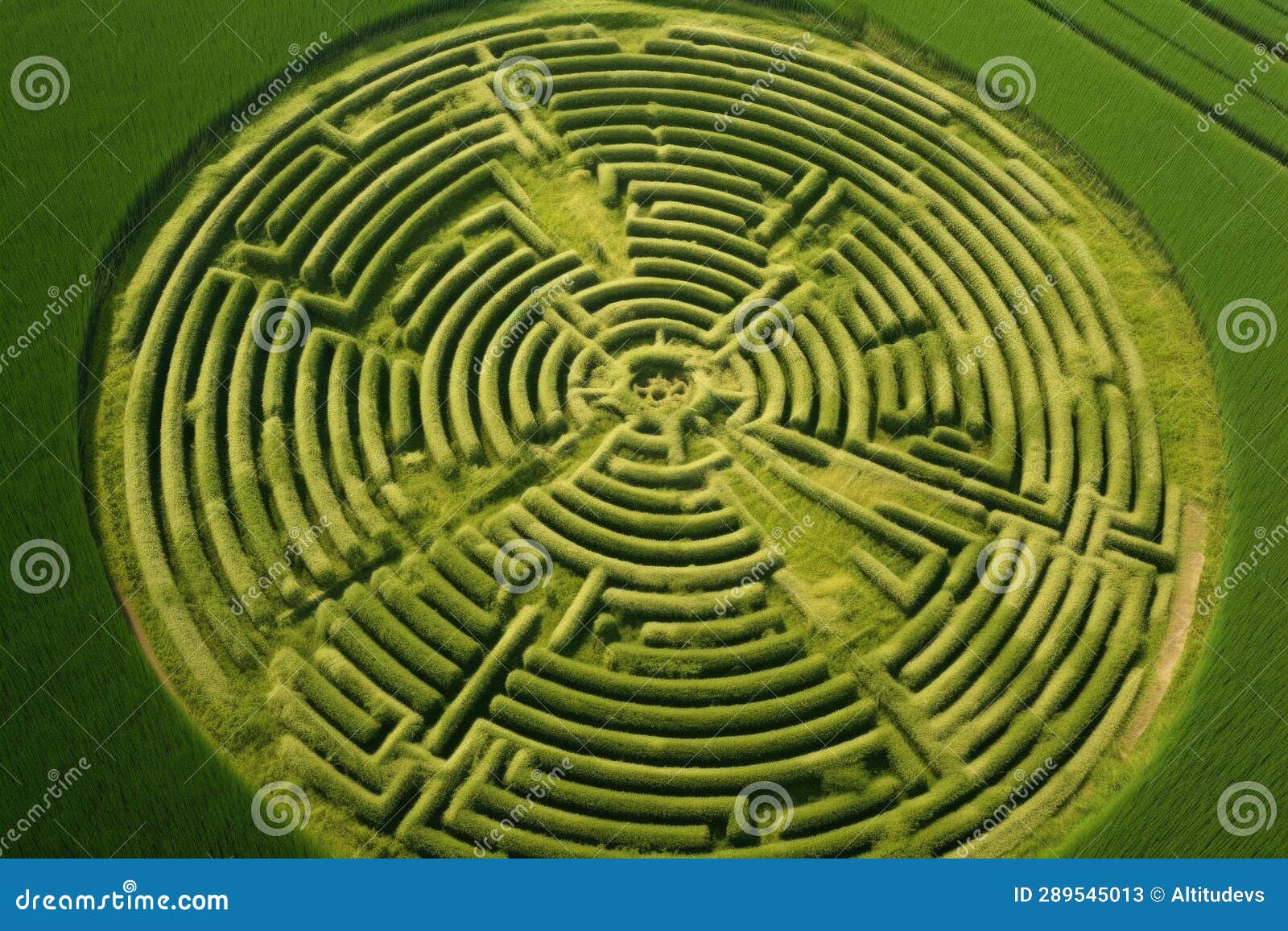 Overhead View of a Crop Circle Maze Pattern Stock Image - Image of ...