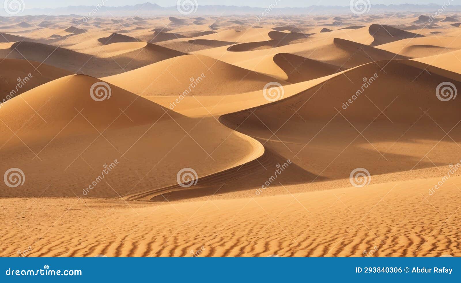 An Overhead View of a Desert Landscape with Winding Sand Dunes Stock ...