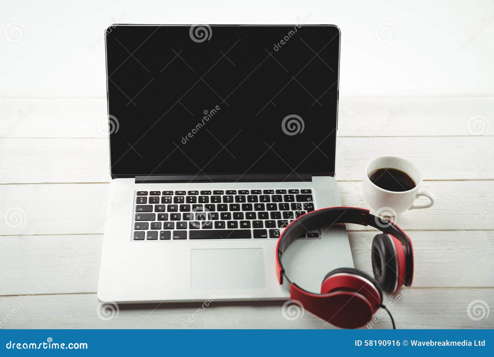 Overhead view of a desk stock photo. Image of front, computer - 58190916
