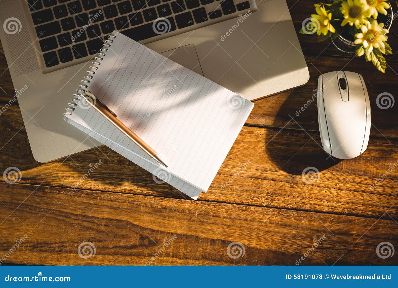 Overhead view of an desk stock photo. Image of studio - 58191078
