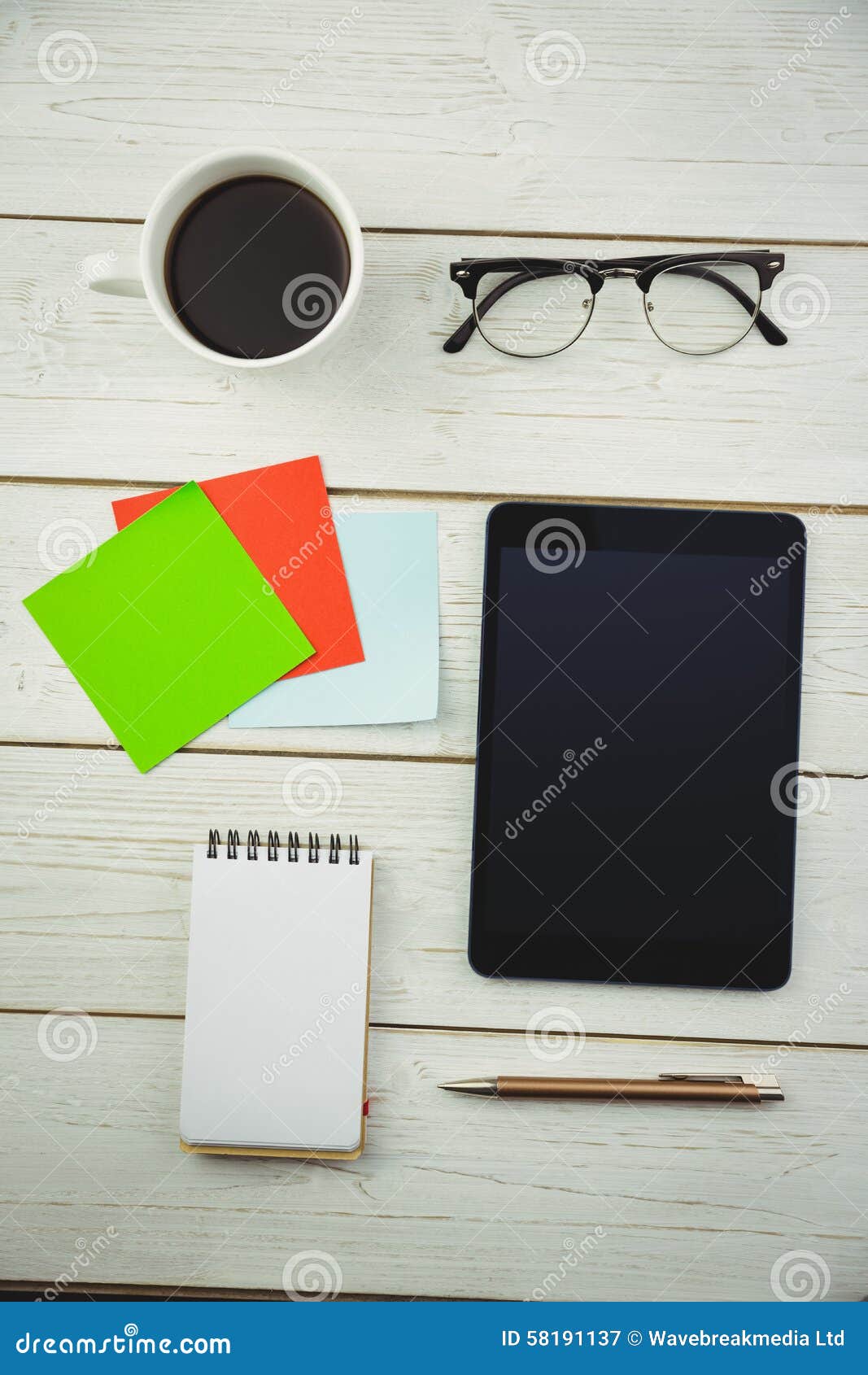 Overhead view of an desk stock image. Image of surface - 58191137
