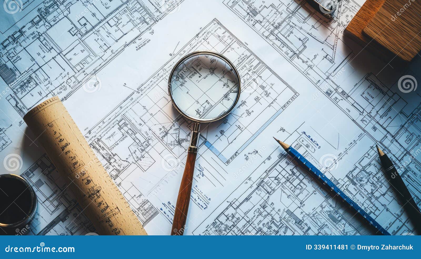 An Overhead View of a Detailed Engineering Blueprint with ISO ...