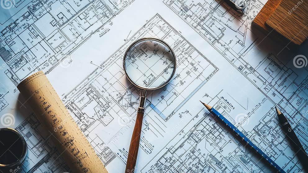 An Overhead View of a Detailed Engineering Blueprint with ISO ...