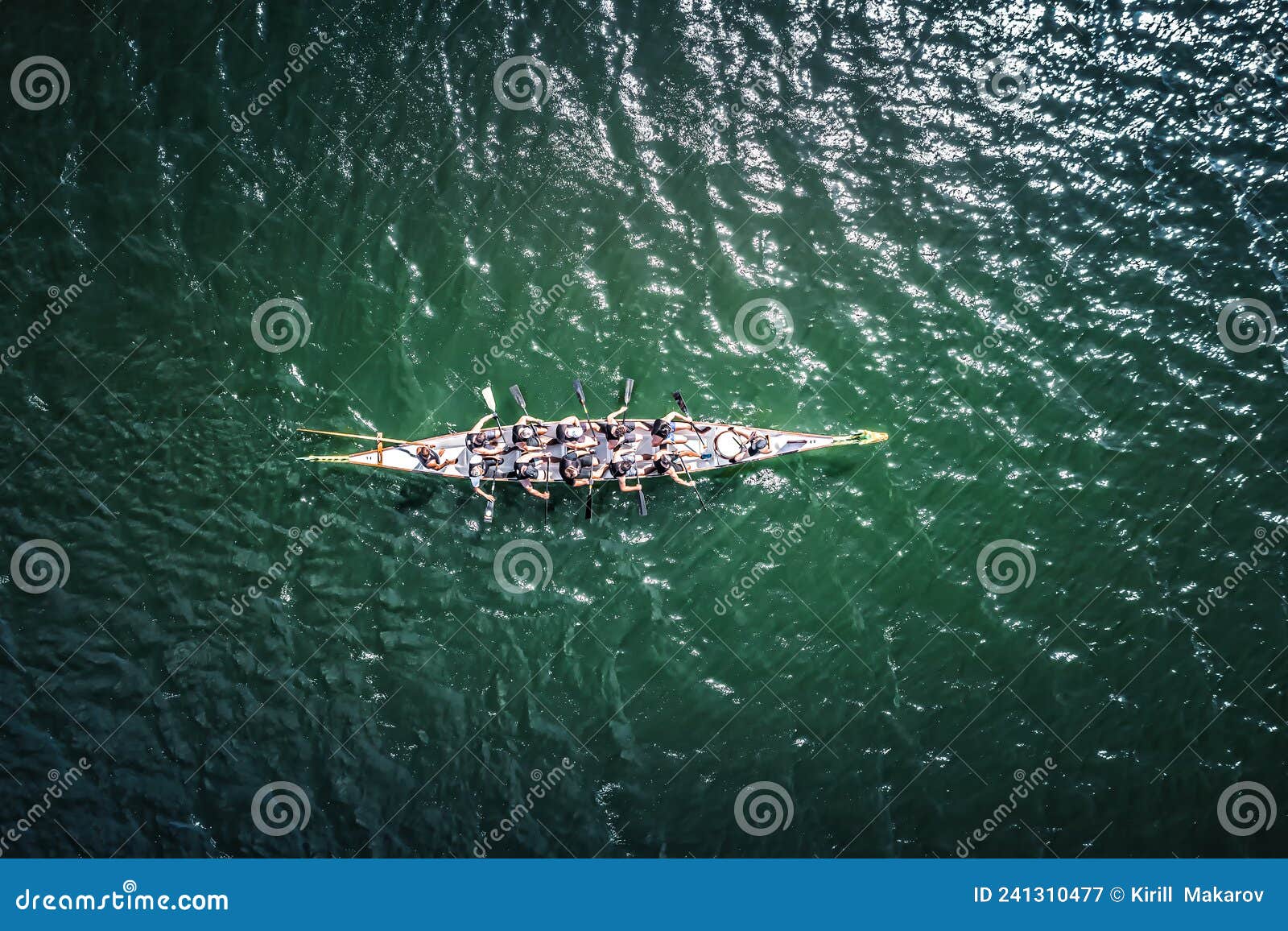 Overhead View of Dragon Boat Racing Team Stock Image - Image of paddle ...