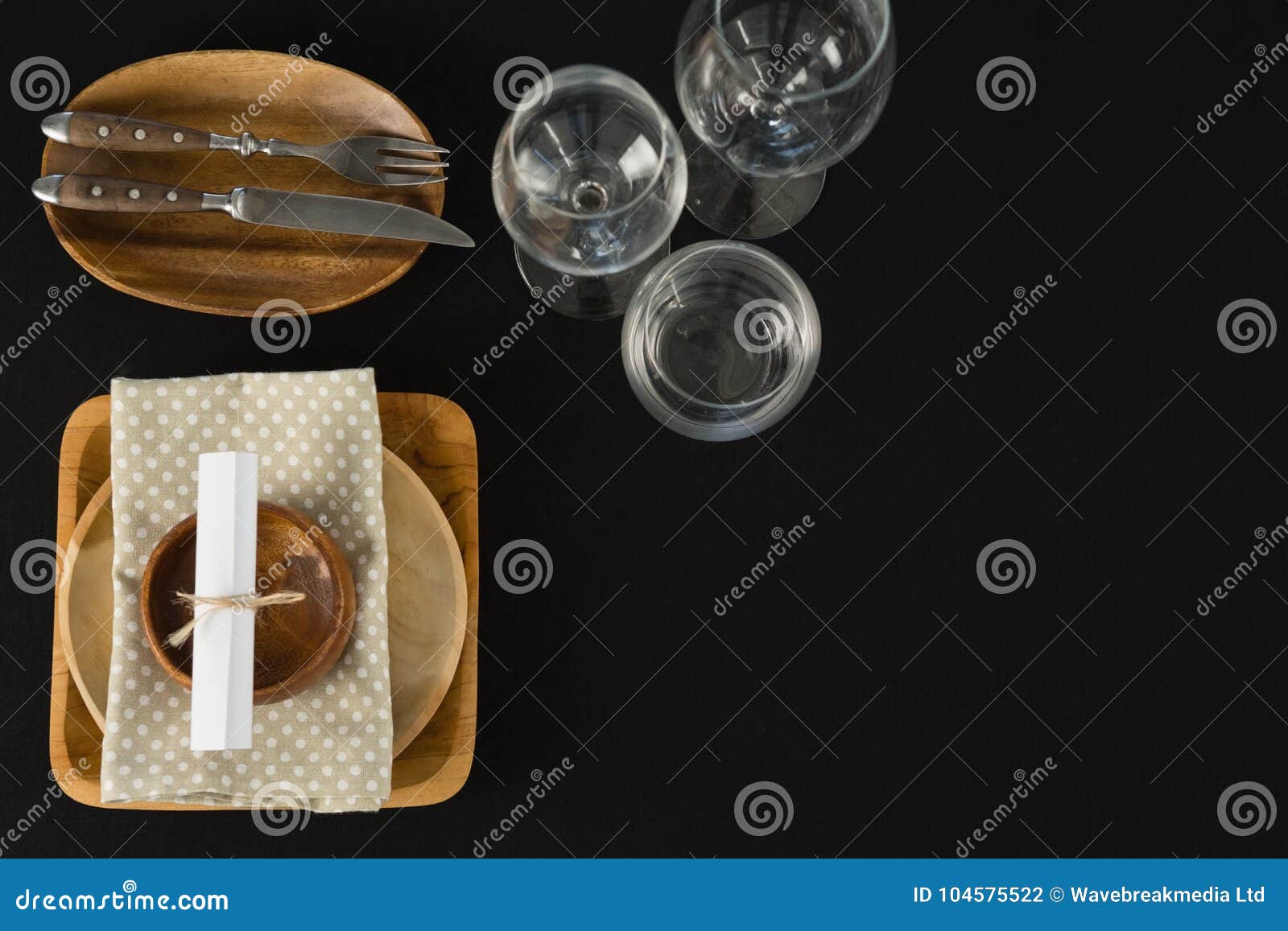Overhead View of Elegant Table Setting Stock Photo - Image of dinner ...