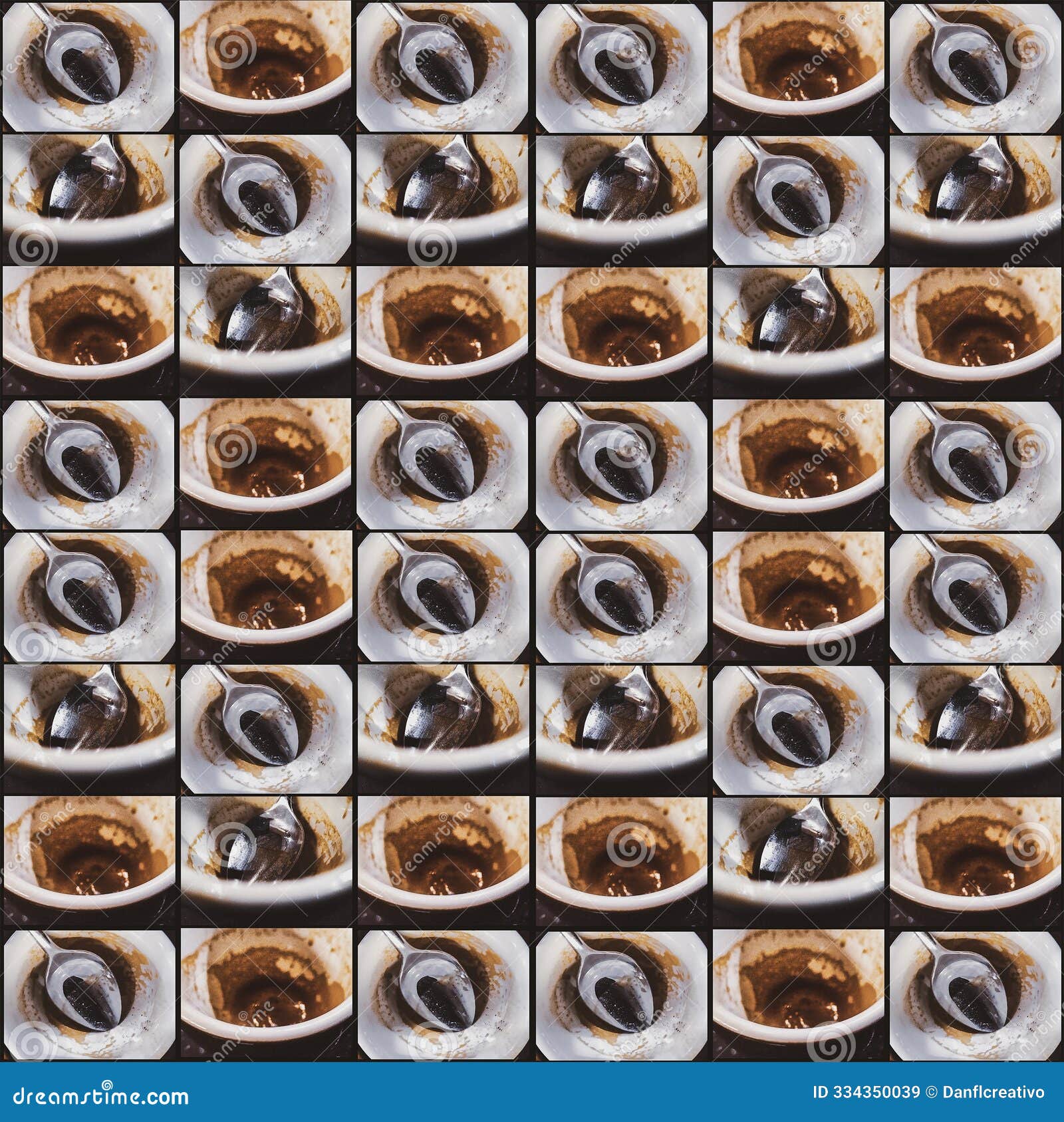 Dirt Coffee Cups Photo Collage Seamless Pattern Stock Image - Image of ...