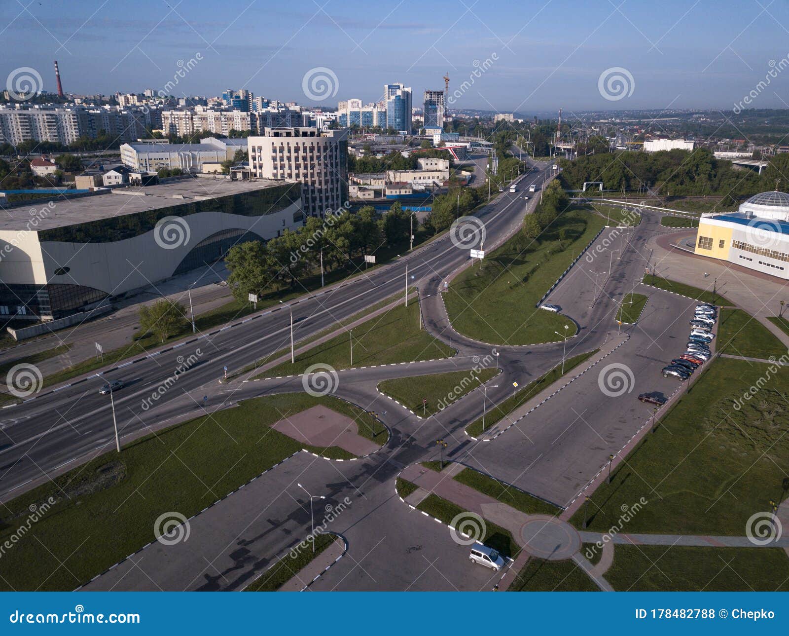 Overhead View of Empty Intersection Streets Aerial View Stock Photo ...