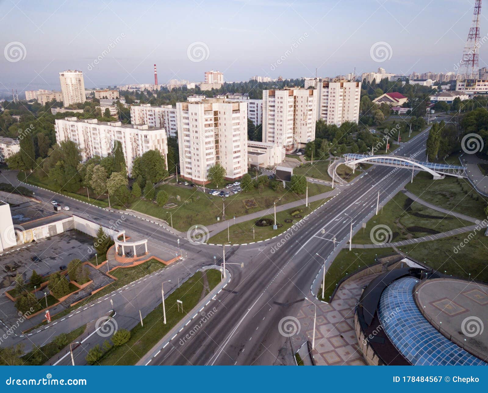 Overhead View of Empty Intersection Streets Aerial View Stock Image ...