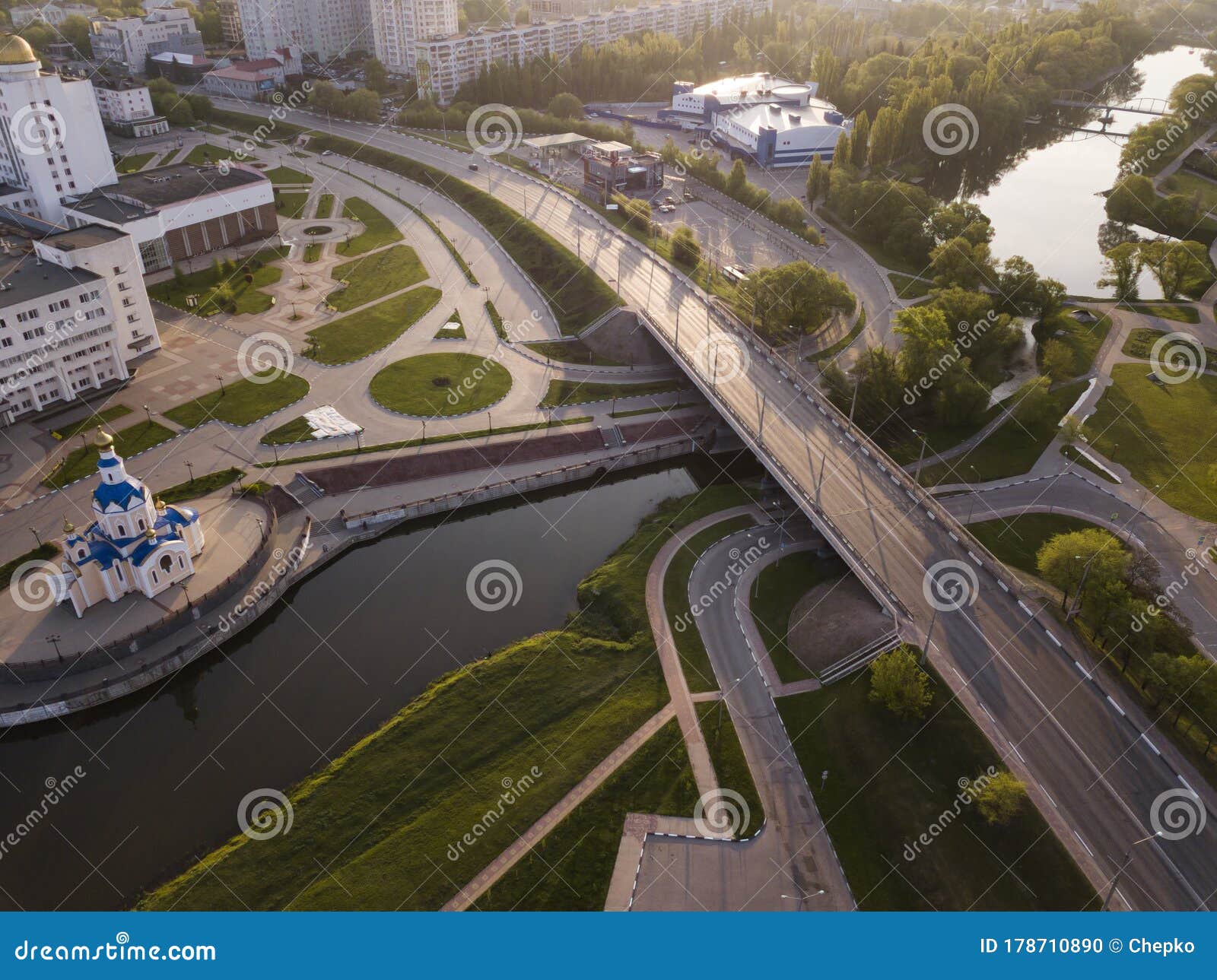 Overhead View of Empty Intersection Streets Aerial View Stock Photo ...